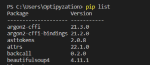 Python Pakete installieren mit pip - Optipyzation